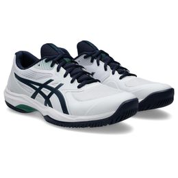 Tennisschuh asics "GAME FF", Herren, Gr. 44,5, wei&szlig; (wei&szlig;, midnight), Synthetik, Schuhe, Multicourt-Schuh, Allcourt-Schuh