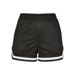 Stoffhose Urban Classics "Urban Classics Damen Ladies Stripes Mesh Hot Pants", Damen, Gr. 4XL, US-Gr&ouml;&szlig;en, schwarz, 100% Polyester, gestreift, normal, Hosen Stoffhose