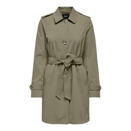 Trenchcoat Only "ONLDISA LIFE SB TRENCHCOAT CC OTW", Damen, Gr. L, mermaid, Web, Obermaterial: 100% Polyester, unifarben, Po-bedeckend, V-Ausschnitt, M&auml;ntel, klassischer Schnitt