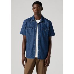 Levi's Jeanshemd LEVI'S "SS CLASSIC WESTERN", Herren, Gr. S, N-Gr, laurel schwarz wash, Web, Obermaterial: 100% Baumwolle, unifarben, regular fit normal, ohne Ausschnitt, angesetztes B&uuml;ndchen, Hemden Jeanshemd, mit Brusttaschen