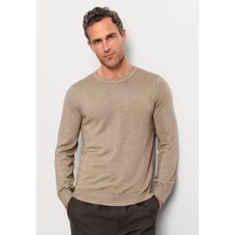Strickpullover OLYMP "OLYMP Casual Strick", Herren, Gr. L, natur, 100% Schurwolle, Pullover Strickpullover