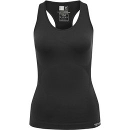 Tanktop Hummel "HMLTIF SEAMLESS TOP", Damen, Gr. L (40), schwarz, Obermaterial: 92% Baumwolle, 8% Elasthan, eng, Tops Tanktop