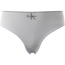 Tanga "THONG", Damen, Gr. L (40), wei&szlig;, Jersey, Obermaterial: 92% Polyester, 8% Elasthan, Calvin Klein Underwear, unifarben, k&ouml;rpernah, Unterhosen Tanga, K&ouml;rpernahe Passform mit elastischem Bund