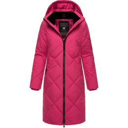 Steppmantel Ragwear "Rebela", Damen, Gr. S (36), pink (fuchsia), Obermaterial: 100% Polyester. Innenfutter: 100% Polyester. Wattierung: 100% Polyester, A-Linie knieumspielend, hoch geschlossener Ausschnitt, &Auml;rmel ohne &Auml;rmelschlitz Rippstrickb&uuml;ndchen, M&auml;ntel Steppmantel, stylischer Winterparka mit abnehmbarer Kapuze