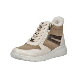 Sneaker Caprice "Caprice Sneaker Leder/Textil", Damen, Gr. 40, beige (wei&szlig;, beige), Leder, Textil, Schuhe Sneaker