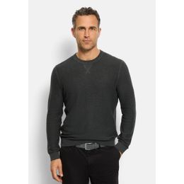 Strickpullover OLYMP "OLYMP Casual Strick", Herren, Gr. XXL, anthrazit, 100% Baumwolle, Pullover Strickpullover