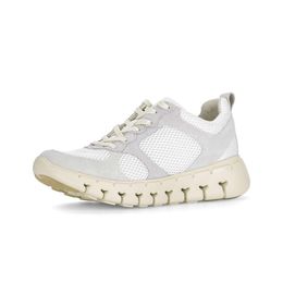 Sneaker Gabor "Sneaker low Materialmix Leder/Lederimitat", Damen, Gr. 44, wei&szlig;, Schuhe Sneaker