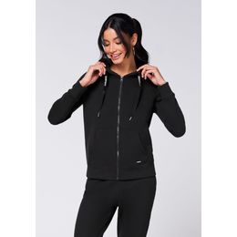 Kapuzensweatjacke Chiemsee, Damen, Gr. XS (34), schwarz (schwarz beauty), 60% Baumwolle, 40% Polyester, Sweatjacken