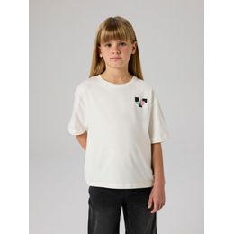 T-Shirt name it "NKFTARA SS RLX TOP PS NOOS", Jungen, Gr. 116, cloud dancer, Jersey, Obermaterial: 100% Baumwolle, bedruckt, unifarben, bequem h&uuml;ftbedeckend, Rundhals, angeschnitten, Shirts T-Shirt, mit Brust- und R&uuml;ckenmotiv