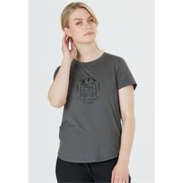 T-Shirt WHISTLER "Tergo", Damen, Gr. 36, grau (dunkelgrau), 92% Polyester, 8% Elasthan, bedruckt, normal, Rundhals, Shirts T-Shirt, Mit Quick-Dry-Funktion