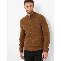 Strickjacke Brax "Style JEFF", Herren, Gr. XL, braun, Strick, 80% Wolle, 20% Polyamid, Strickjacken Strickjacke