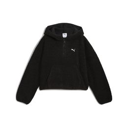 Hoodie Puma "Wardrobe Essentials Oversized Polarfleece Hoodie Damen", Damen, Gr. L, schwarz, Obermaterial: 100% Polyester, oversize, Sweatshirts Hoodie