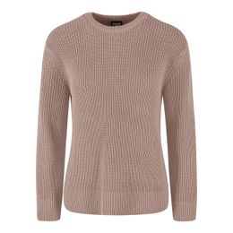 Rundhalspullover Urban Classics "Urban Classics Damen Ladies Rib Knit Sweater", Damen, Gr. S, duskrose, 50% Polyacryl, 50% Baumwolle, unifarben, loose fit, Rundhals, Pullover Rundhalspullover