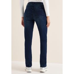 Slim-fit-Jeans Cecil, Damen, Gr. 32, L&auml;nge 32, blau schwarz used wash, Jeans, 67% Baumwolle, 31% Polyester, 2% Elasthan, unifarben, kn&ouml;chellang, Jeans Slim-fit-Jeans, High Waist