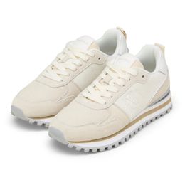 Marc O'Polo Sneaker MARC O'POLO "Bjorna", Damen, Gr. 37, creme, Textil, Veloursleder, unifarben, Schuhe Sneaker, Schn&uuml;rschuh, Halbschuh, Freizeitsneaker mit Memory Foam Innensohle