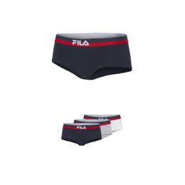 Slip Fila, Damen, Gr. XL, bunt (mix), Graumeliert (Obermaterial): 67% Baumwolle, 28% Polyester, 5% Elasthan. Obermaterial: 95% Baumwolle, 5% Elasthan, bedruckt, unifarben mit Farbeinsatz, k&ouml;rpernah, Unterhosen Slip, mit elastischem Logobund, Woman Culotte