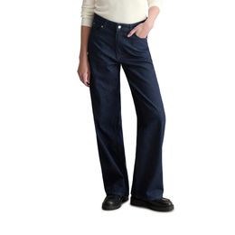 Marc O'Polo Weite Jeans MARC O'POLO DENIM "aus Bio-Baumwolle ohne Stretch", Damen, Gr. 28, L&auml;nge 34, dunkelblau, Obermaterial: 100% Baumwolle, unifarben, normal, Jeans
