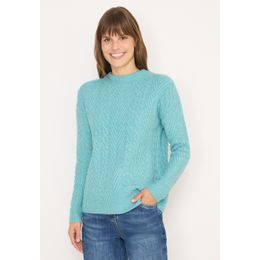 Strickpullover Cecil, Damen, Gr. XXL (46), conifere gr&uuml;n melange, Web, 37% Baumwolle, 34% Polyacryl, 26% Polyester, 3% Elasthan, unifarben, comfort fit normal, hoch geschlossener Ausschnitt, Rippb&uuml;ndchen, Pullover Strickpullover, mit Strickmuster