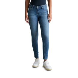 Marc O'Polo Skinny-fit-Jeans MARC O'POLO DENIM "aus Bio-Baumwoll-Mix", Damen, Gr. 26, L&auml;nge 32, medium blau, Obermaterial: 95% Baumwolle, 4% Polyester, 1% Elasthan, unifarben, skinny fit kn&ouml;chellang, Jeans