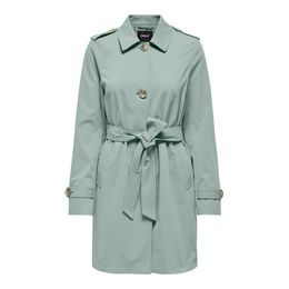 Trenchcoat Only "ONLDISA LIFE SB TRENCHCOAT CC OTW", Damen, Gr. M, jadeite, Web, Obermaterial: 100% Polyester, unifarben, Po-bedeckend, V-Ausschnitt, M&auml;ntel, klassischer Schnitt