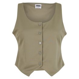 Steppweste Urban Classics "Urban Classics Ladies Jersey Vest", Damen, Gr. L, paleolive, 100% Polyester, Westen Steppweste