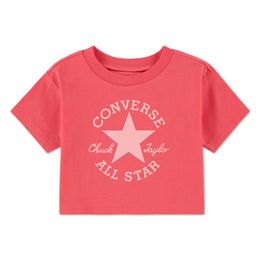 T-Shirt Converse "CNVG S/S DISSECTED CTP T-SHIRT", M&auml;dchen, Gr. 122/128 (S), cherry balm, Obermaterial: 60% Baumwolle, 40% Polyester, Rundhals, Shirts T-Shirt, f&uuml;r Kinder und Jugendliche, sportlicher Stil, Rundhalsausschnitt