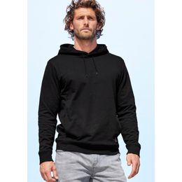 Hoodie John Devin, Herren, Gr. S (44/46), schwarz, angeraute Sweatware, Obermaterial: 60% Baumwolle, 40% Polyester, unifarben, regular fit normal, Rundhals, angesetztes B&uuml;ndchen, Sweatshirts Hoodie, Langarm, Sweatshirt mit Rundhals und Kapuze, Baumwollmischung