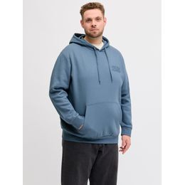 Jack & Jones PlusSize Kapuzensweatshirt "JJECORP LOGO SWEAT HOOD NOOS PLS", Jungen, Gr. 5XL, blau mirage, angeraute Sweatware, Obermaterial: 70% Baumwolle, 30% Polyester, JACK & JONES PLUSSIZE, regular fit taillenbedeckt, ohne Ausschnitt, Rippb&uuml;ndchen, Sweatshirts, mit Logo Print