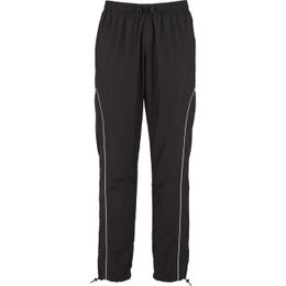 Jogginghose Urban Classics "Urban Classics Piped Panel Trackpants", Herren, Gr. S, US-Gr&ouml;&szlig;en, schwarz, 100% Polyester, gestreift, normal, Hosen Jogginghose