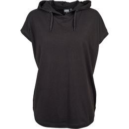 Kapuzenpullover Urban Classics "Urban Classics Damen Ladies Sleeveless Jersey Hoody", Damen, Gr. 4XL, schwarz, 50% Baumwolle, 50% Viskose, unifarben, normal, ohne Ausschnitt, Pullover Kapuzenpullover