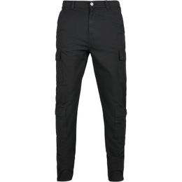 Cargohose Urban Classics "Urban Classics Herren Tapered Double Cargo Pants", Herren, Gr. 30, Normalgr&ouml;&szlig;en, schwarz, 100% Baumwolle, unifarben, slim fit, Hosen Cargohose
