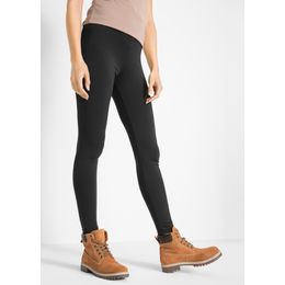 Thermoleggings bonprix "Thermo-Leggings mit Bequembund", Damen, Gr. 44/46 (L), N-Gr, schwarz, Web, Obermaterial: 90% Polyester, 10% Elasthan, unifarben, skinny fit lang, Hosen, aus Polyester und Elasthan, maschinenwaschbar, Skinny Fit