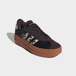 Sneaker adidas Sportswear "VL COURT BOLD", Damen, Gr. 42,5, aurora coffee, crystal linen, matte gold, Leder, Textil, Schuhe Sneaker