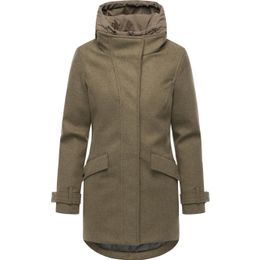 Wintermantel Ragwear "Petuja Felt YOUMODO", Damen, Gr. XS (34), mokka, Obermaterial: 100% Polyester; Obermaterial Innenjacke: 100% Polyester; Innenfutter: 100% Polyester; Wattierung: 100% Polyester, tailliert Po-bedeckend, hoch geschlossener Ausschnitt, &Auml;rmel ohne &Auml;rmelschlitz normaler Saum mit Druckknopf,verstellbar, M&auml;ntel Wintermantel, Klassischer Damen Kurzmantel mit Kapuze