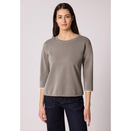 Rundhalsshirt Street One, Damen, Gr. 36, light terra mocha, Stoff, 46% Modal, 46% Polyester, 8% Elasthan, unifarben, normal normal, Rundhals, abgesteppt, Shirts Rundhalsshirt, Rundhalsausschnitt