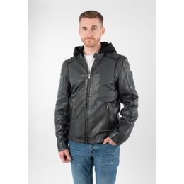 Mauritius Herren Lederjacke "MMHiran"anthrazit, Gr. XL, unifarben, Obermaterial: 100% Schafsleder. Futter: 100% Baumwolle. Kapuze: 55% Baumwolle, 45%