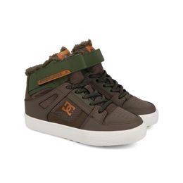 Winterboots DC Shoes "Pure High WNT", Kinder, Gr. 12,5(30), olive, sanftes wei&szlig;, Obermaterial: Leder / Futter: Textil / Au&szlig;ensohle: Gummi, Schuhe Winterboots