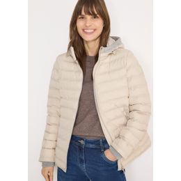 Steppjacke Cecil, Damen, Gr. L (42), dust beige, Web, Obermaterial: 100% Polyester. Futter: 100% Polyester, unifarben, normal h&uuml;ftbedeckend, Rundhals, B&uuml;ndchen, Jacken Steppjacke, in Welded-Optik