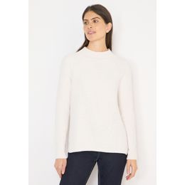 Strickpullover Cecil, Damen, Gr. S (38), light greige, Stoff, 87% Polyester, 13% Baumwolle, unifarben, comfort fit normal, hoch geschlossener Ausschnitt, Rippb&uuml;ndchen, Pullover Strickpullover, aus Feinstrick