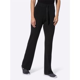 Strickhose Heine, Damen, Gr. 48, Normalgr&ouml;&szlig;en, schwarz, 50% Viskose, 28% Polyester, 22% Polyamid, unifarben, Hosen