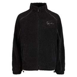 Allwetterjacke Karl Kani "Karl Kani Karl Kani Metal Signature Teddy Jacket", Herren, Gr. L, schwarz, grau, 100% Polyester, mehrfarbig, normal, amerikanischer Ausschnitt, Jacken