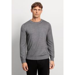 Strickpullover OLYMP "OLYMP Casual Strick", Herren, Gr. XL, stein, 100% Schurwolle, Pullover Strickpullover