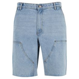 Shorts Urban Classics "Urban Classics Open Edge Two Knee Denim Shorts", Herren, Gr. 30, Normalgr&ouml;&szlig;en, new light blau washed, 100% Baumwolle, unifarben, loose fit, Hosen Shorts
