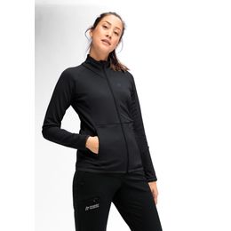 Fleecejacke Maier Sports "DA-MIDLAYERJACKE SINAIA W", Damen, Gr. 38, schwarz, Obermaterial: 100% Polyester, Jacken Fleecejacke