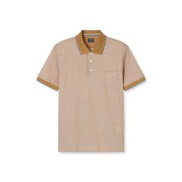 Poloshirt OLYMP "OLYMP Casual Wirk", Herren, Gr. L, braun (caramel), 100% Baumwolle, Shirts
