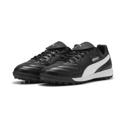 Fu&szlig;ballschuh Puma "KING LIGA TT Fu&szlig;ballschuhe Erwachsene", Gr. 41, schwarz silber wei&szlig; metallic, Obermaterial: Synthetik, Kuhleder; Futter: Textil, Synthetik; Innensohle: Textil; Laufsohle: Gummi, Schuhe Fu&szlig;ballschuh