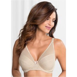 Minimizer-BH bonprix, Damen, Gr. 95, Cup E, beige (kreidebeige), Obermaterial: 92% Polyamid, 8% Elasthan. Futter: 92% Polyamid, 8% Elasthan, BHs Minimizer-BH, Minimizer-Effekt, aus Polyamid und Elasthan, klassischer Stil