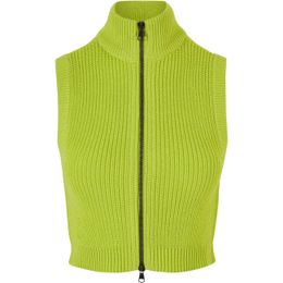 Steppweste Urban Classics "Urban Classics Damen Ladies Short Knit Vest", Damen, Gr. M, frozengelb, 50% Polyacryl, 50% Baumwolle, Westen Steppweste