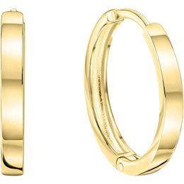 Paar Creolen Firetti "Schmuck Geschenk, Ohrringe, Gold 375", gold (gelbgoldfarben), Ohrringe, Damen, 15mm, Gelbgold 375, Paar Creolen