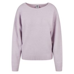 Sweater Urban Classics "Urban Classics Damen Ladies Chunky Fluffy Sweater", Damen, Gr. S, softlila, 73% Polyacryl, 27% Polyester, unifarben, Rundhals, Sweatshirts Sweater